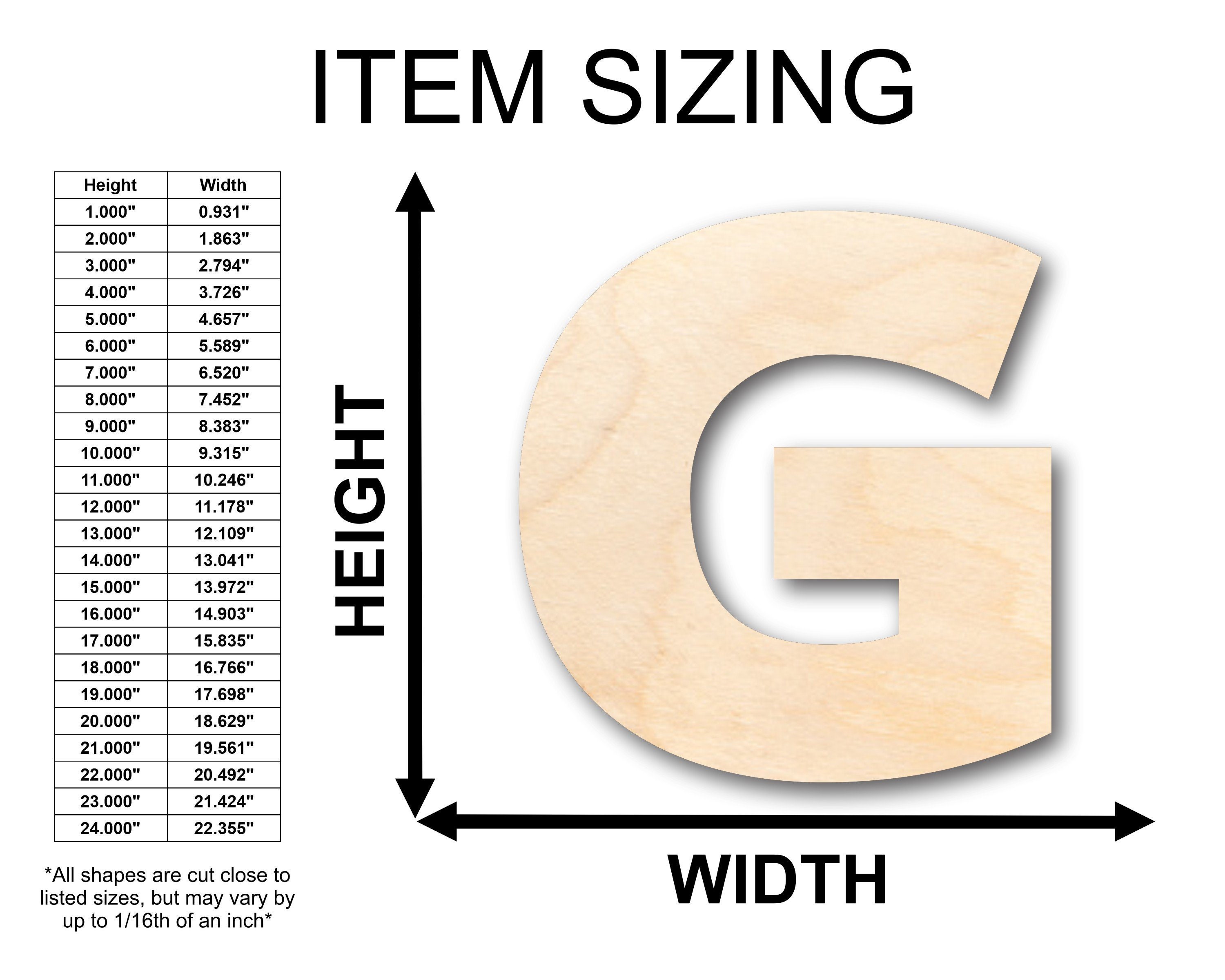 Unfinished Wooden Block Letter G - Craft - From 1" up to 46" DIY - Etsy