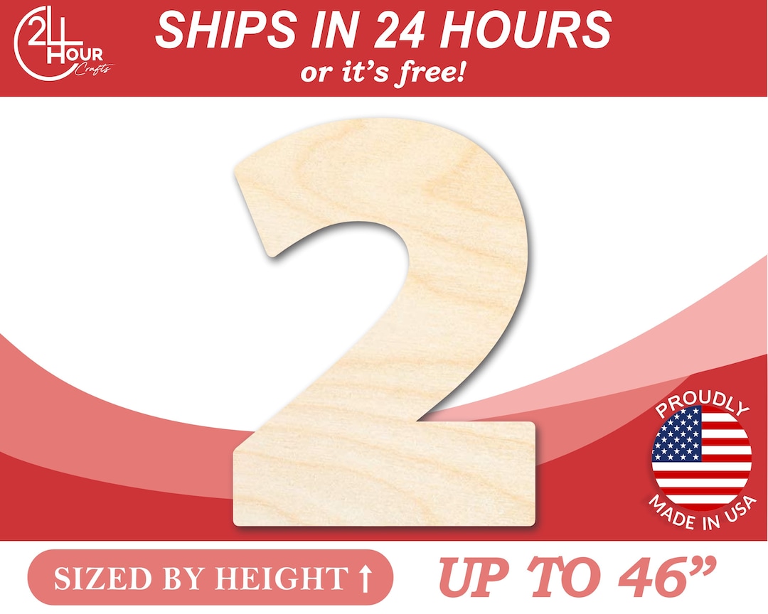 Unfinished Wooden Block Number 2 - Craft - From 1" up to 46" DIY - Etsy