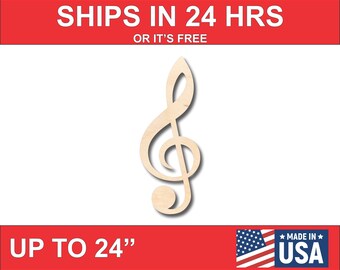 Wooden Treble Clef | Etsy