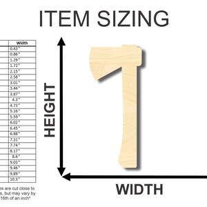 Unfinished Wooden Axe Shape - Woodcutter - Craft- From 1" up to 46" DIY ...