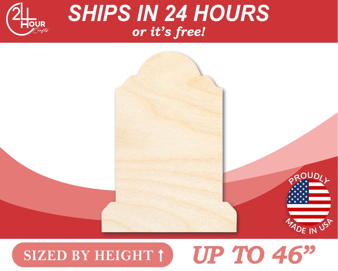 Unfinished Wood Tombstone Shape - Craft - From 1" up to 46" - Etsy