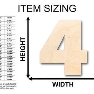 Unfinished Wooden Block Number 4 - Craft - From 1" up to 46" DIY - Etsy