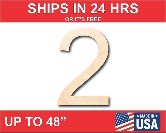 Unfinished Wooden Arial Number 2 Shape Craft up to | Etsy