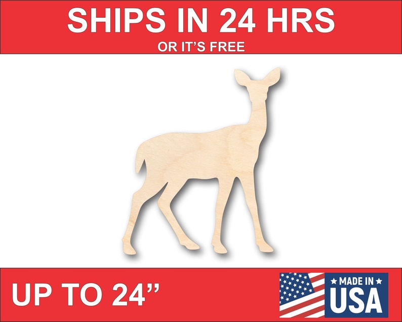 Unfinished Wooden Deer Shape Animal Craft up to 24 - Etsy