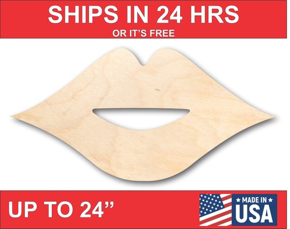 Unfinished Wooden Lips Kiss Shape Craft up to 36 DIY - Etsy