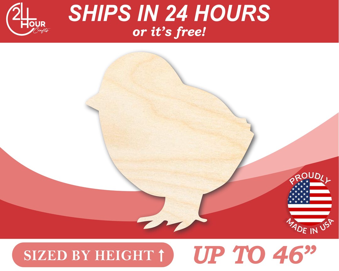 Unfinished Wooden Baby Chick Shape - Craft - From 1" up to 46" DIY - Etsy