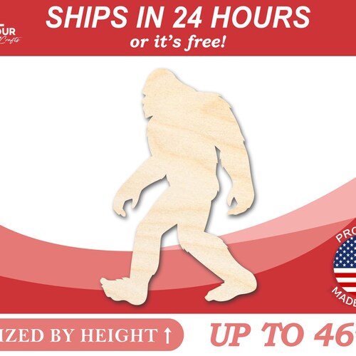 Unfinished Wooden Bigfoot Sasquatch Silhoutte Craft up to - Etsy