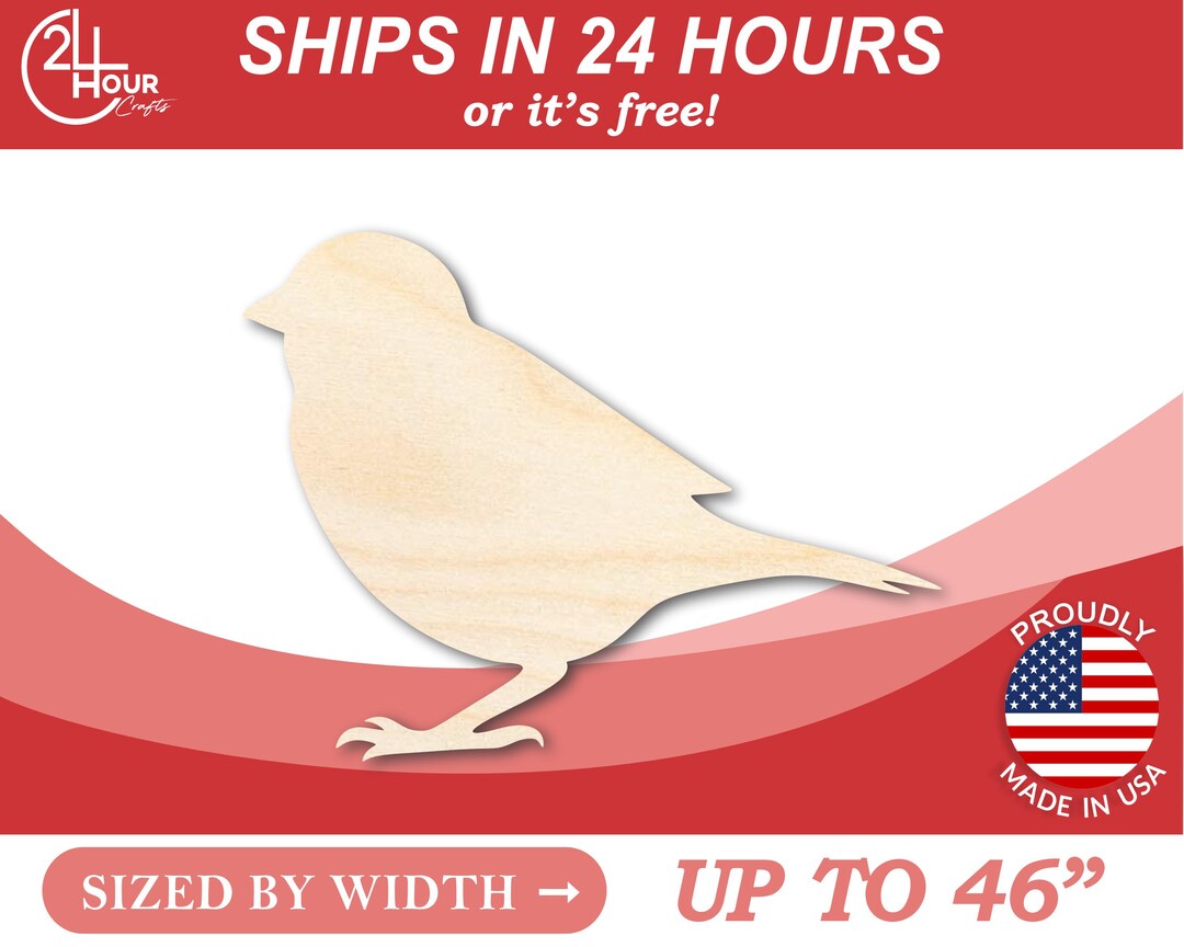 Unfinished Wooden Sparrow Shape - Animal - Bird - Wildlife - Craft ...