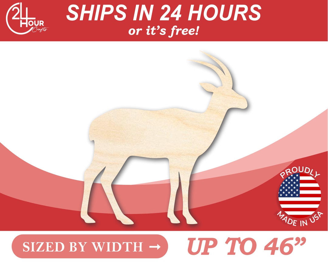 Unfinished Wooden Antelope Shape - Animal - Wildlife - Craft - From 1 ...