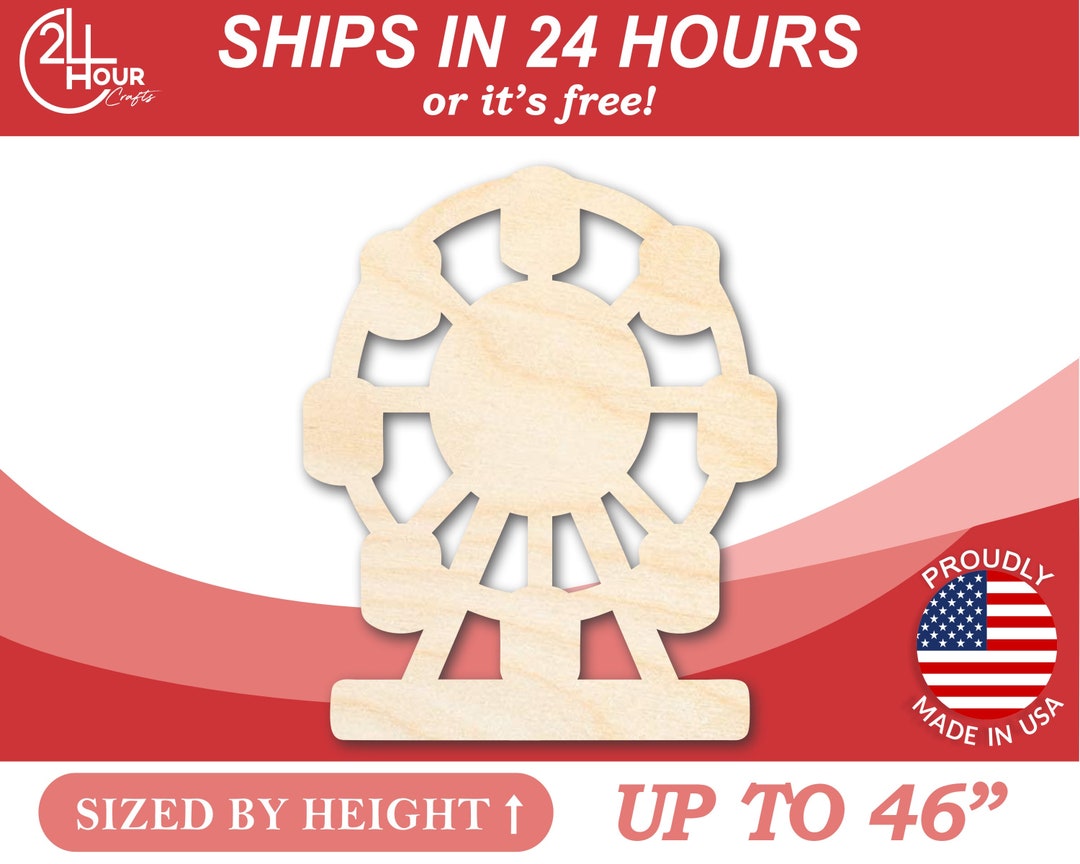 Unfinished Wood Ferris Wheel Shape | Amusement Park Ride Silhouette ...