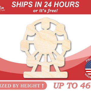Unfinished Wood Ferris Wheel Shape | Amusement Park Ride Silhouette ...