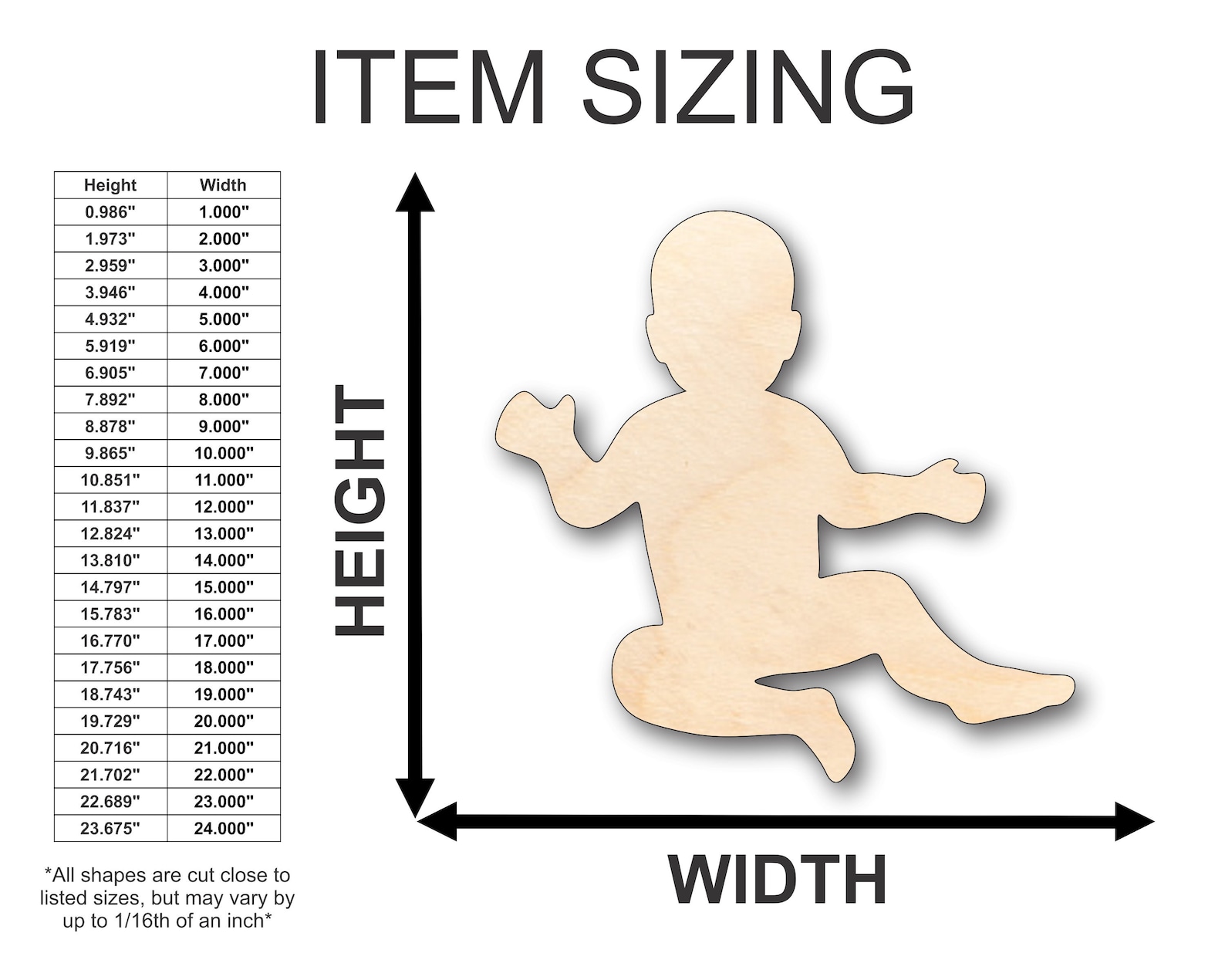 Unfinished Wooden Baby Cut Out Shape Nursery Decor Craft | Etsy