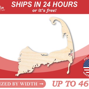 Unfinished Wooden Cape Cod Shape - Craft - From 1" up to 46" DIY - Etsy