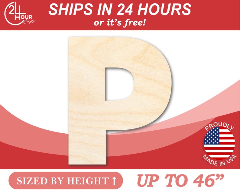 Unfinished Wooden Block Letter P - Craft - From 1" up to 46" DIY - Etsy