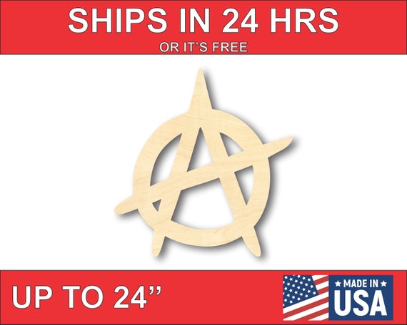 Unfinished Wooden Anarchy Symbol Craft up to 24 DIY | Etsy