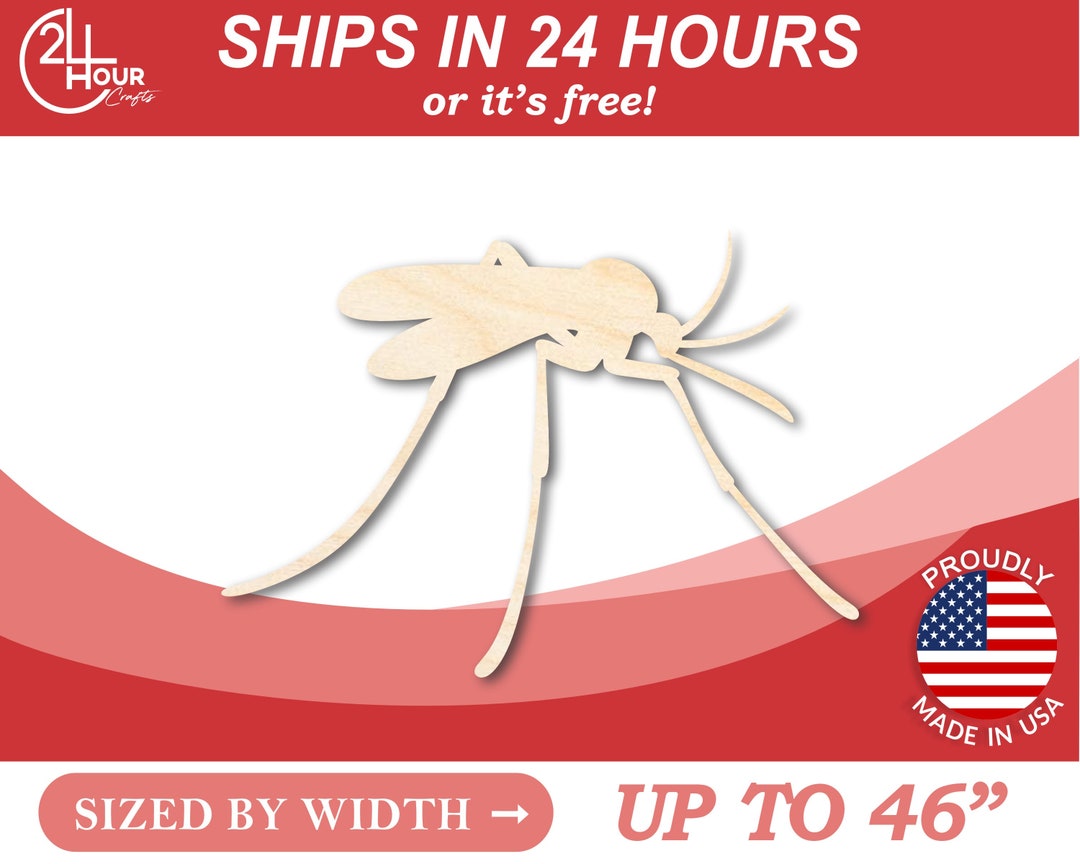 Unfinished Wooden Mosquito Shape - Insect - Animal - Wildlife - Craft ...
