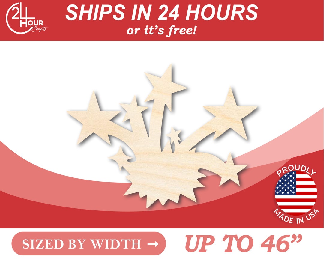 Unfinished Wood Fireworks Shape Craft up to 36 - Etsy