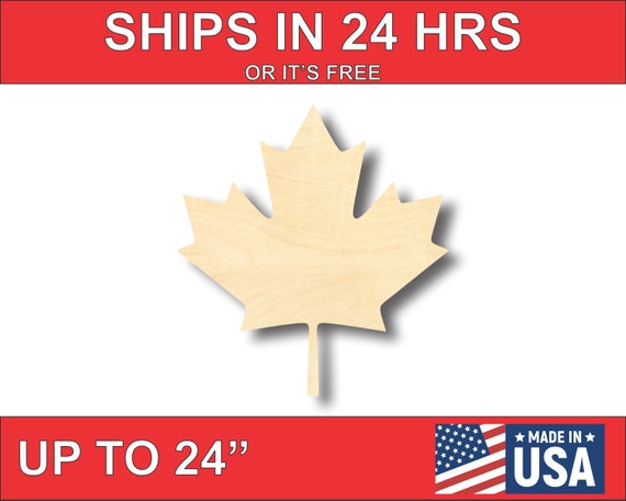 Unfinished Wooden Canadian Maple Leaf Shape Leaves Craft | Etsy