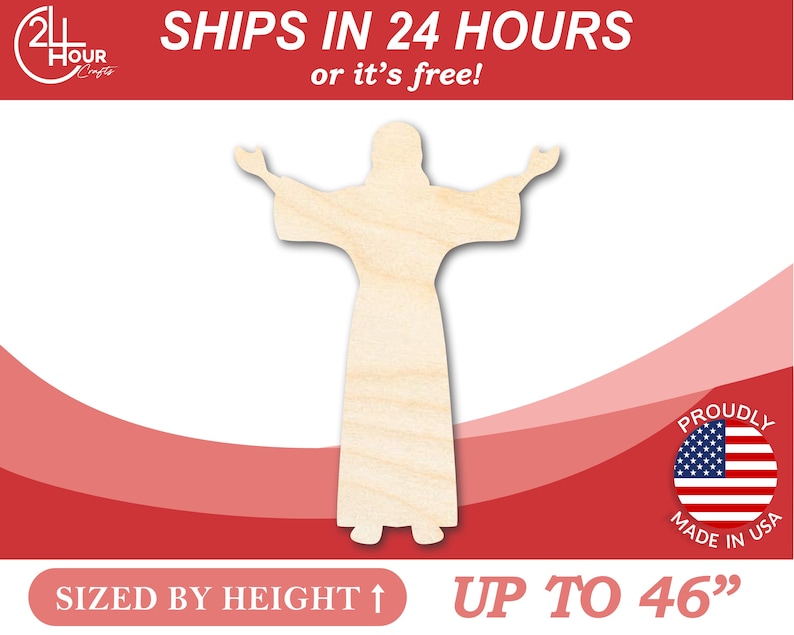 Unfinished Wooden Jesus Preaching Shape - Easter - Christian - Craft ...