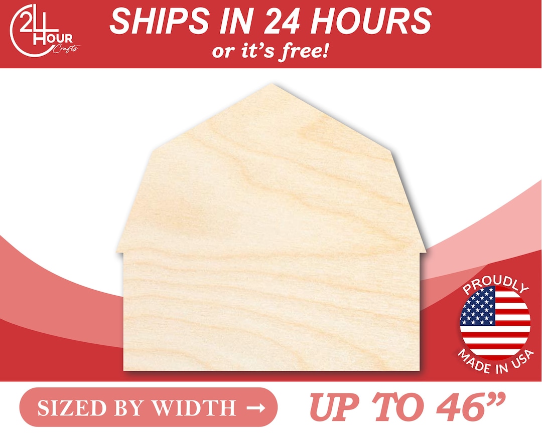 Unfinished Wooden Barn Farm Shape - Craft - From 1" up to 46" DIY - Etsy