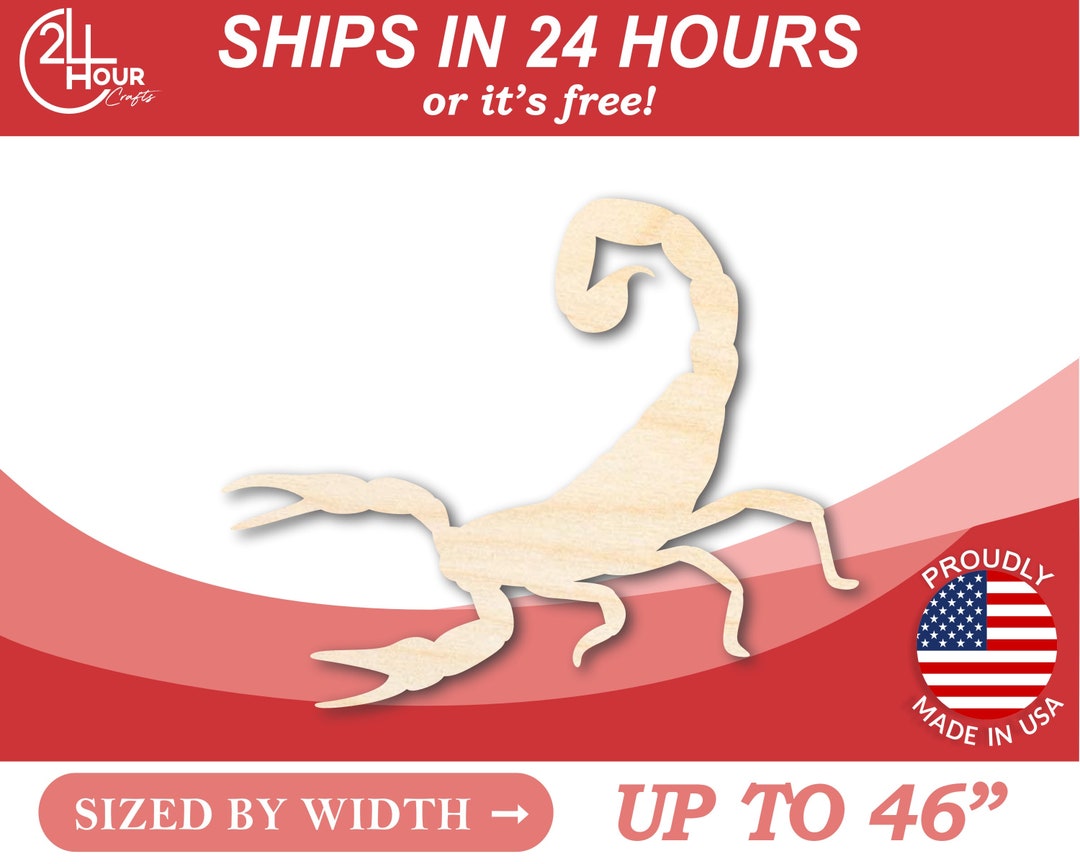 Unfinished Wooden Scorpion Shape - Desert Animal - Craft - From 1" up ...