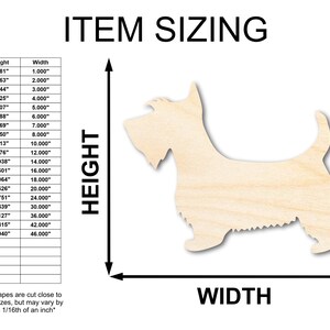 Unfinished Wooden Scottie Dog Shape - Animal - Pet - Craft - From 1" up ...