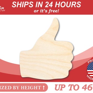Unfinished Wooden Thumbs up Shape - Craft - From 1" up to 46" DIY - Etsy