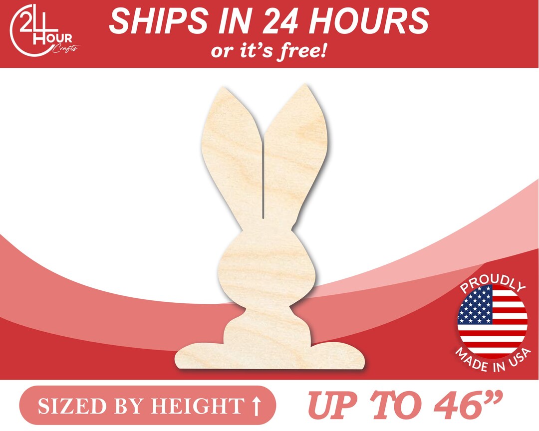 Unfinished Wooden Bunny Shape - Craft - From 1" up to 46" DIY - Etsy
