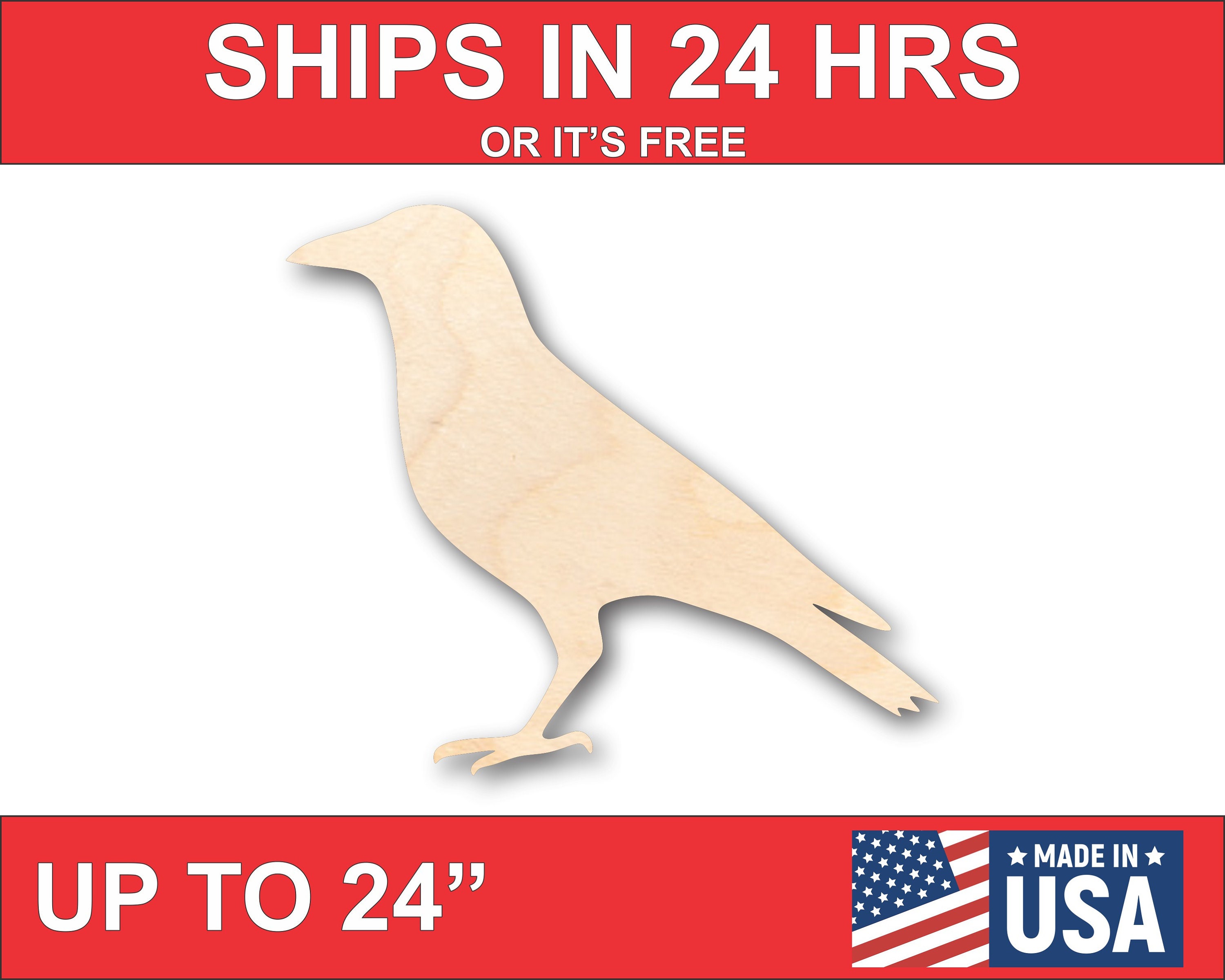 Unfinished Wooden Crow Shape Bird Wildlife Craft up to - Etsy