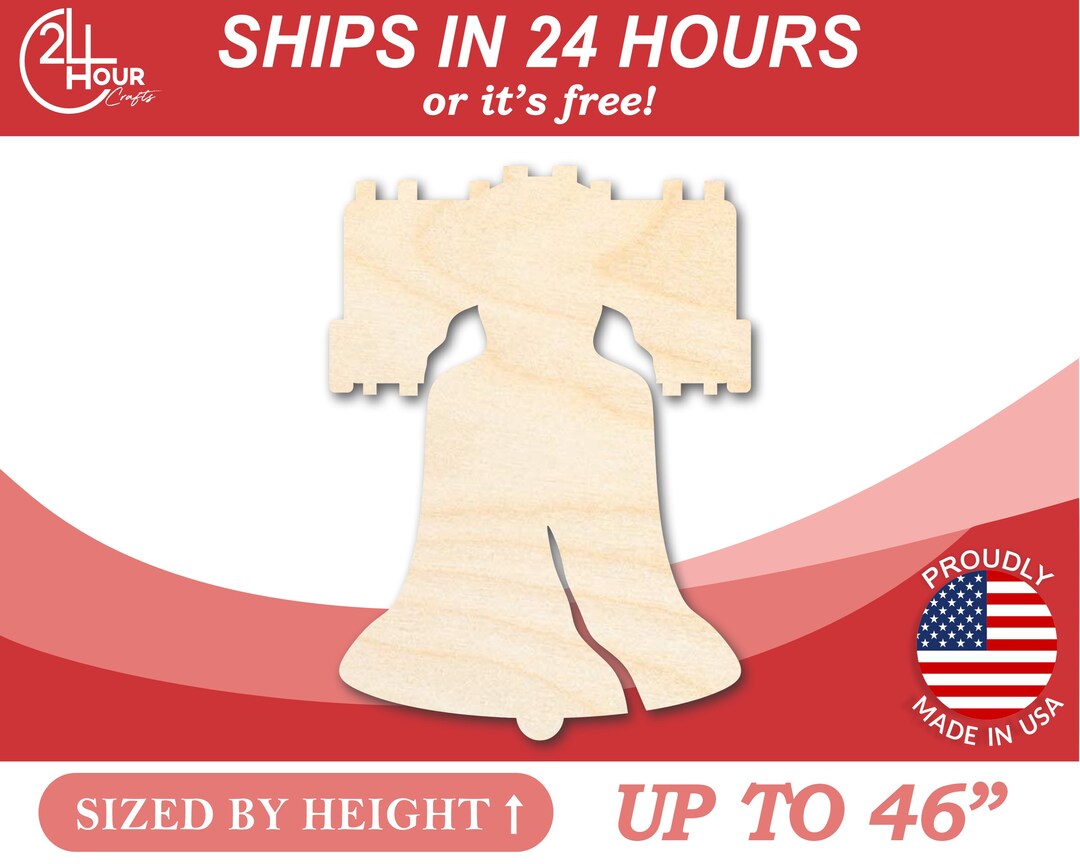 Unfinished Wooden Liberty Bell Shape - Patriotic - 4th of July - Craft ...