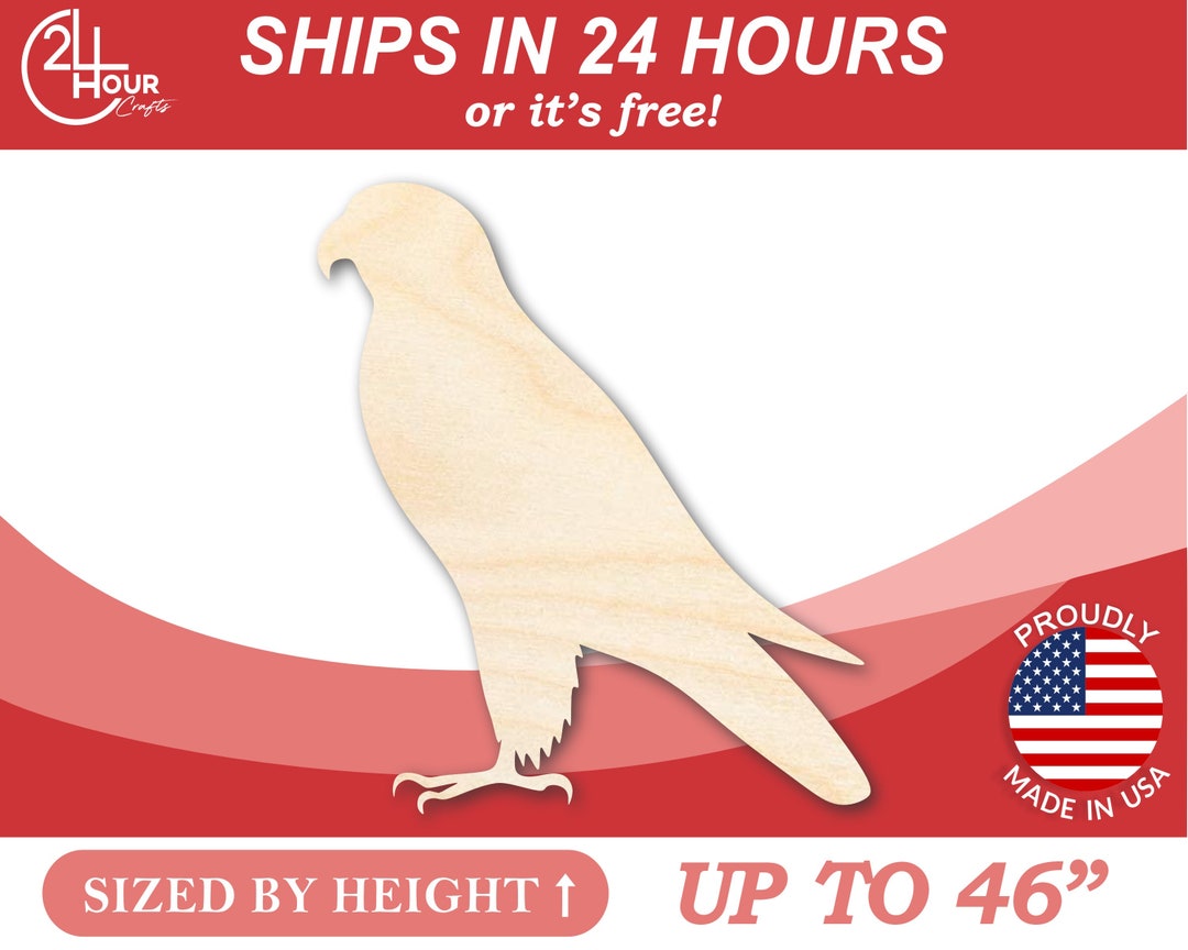 Unfinished Wooden Falcon Shape - Animal - Bird - Wildlife - Craft ...