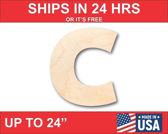 Unfinished Wooden Block Letter C Craft up to 24 DIY - Etsy