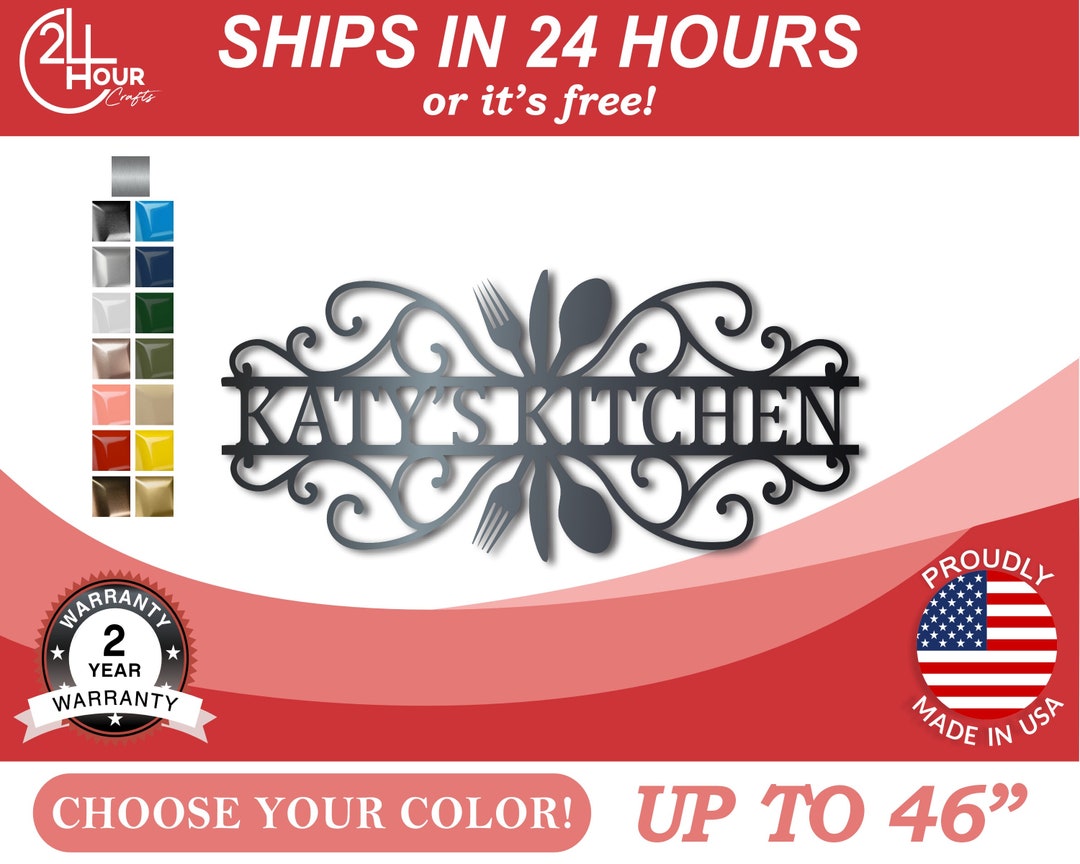 Metal Silverware Kitchen Farmhouse Personalized Wall Art - Etsy