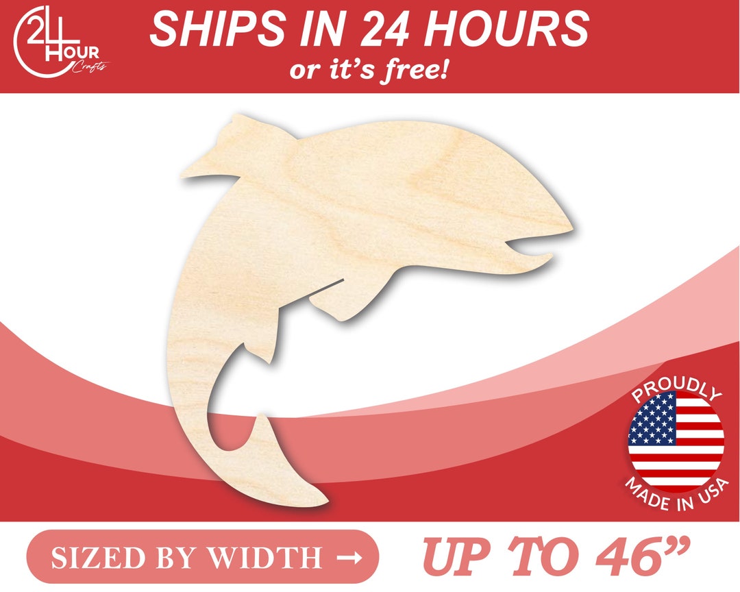 Unfinished Wooden Salmon Fish Shape - Craft - From 1" up to 46" DIY - Etsy