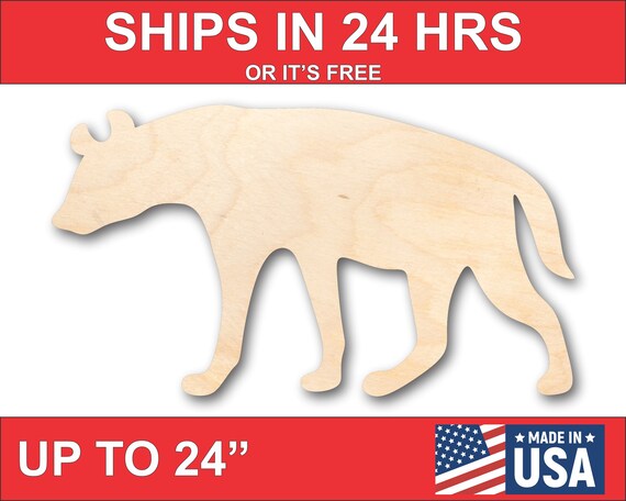 Unfinished Wooden Hyena Shape Animal Wildlife Craft up | Etsy