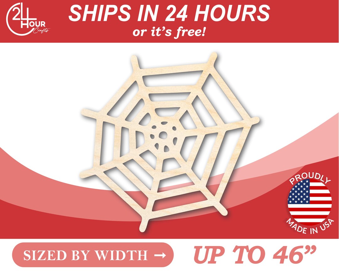 Unfinished Wooden Spider Web Shape - Insect - Animal - Wildlife - Craft ...