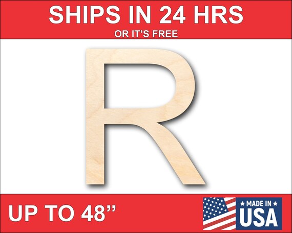 Unfinished Wooden Arial Letter R Shape Craft up to | Etsy