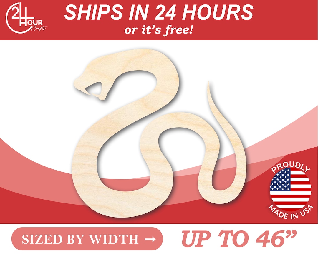 Unfinished Wooden Serpent Snake Shape - Animal - Wildlife - Craft ...