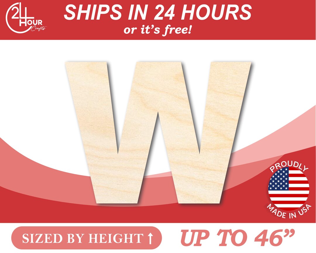 Unfinished Wooden Block Letter W - Craft - From 1" up to 46" DIY - Etsy