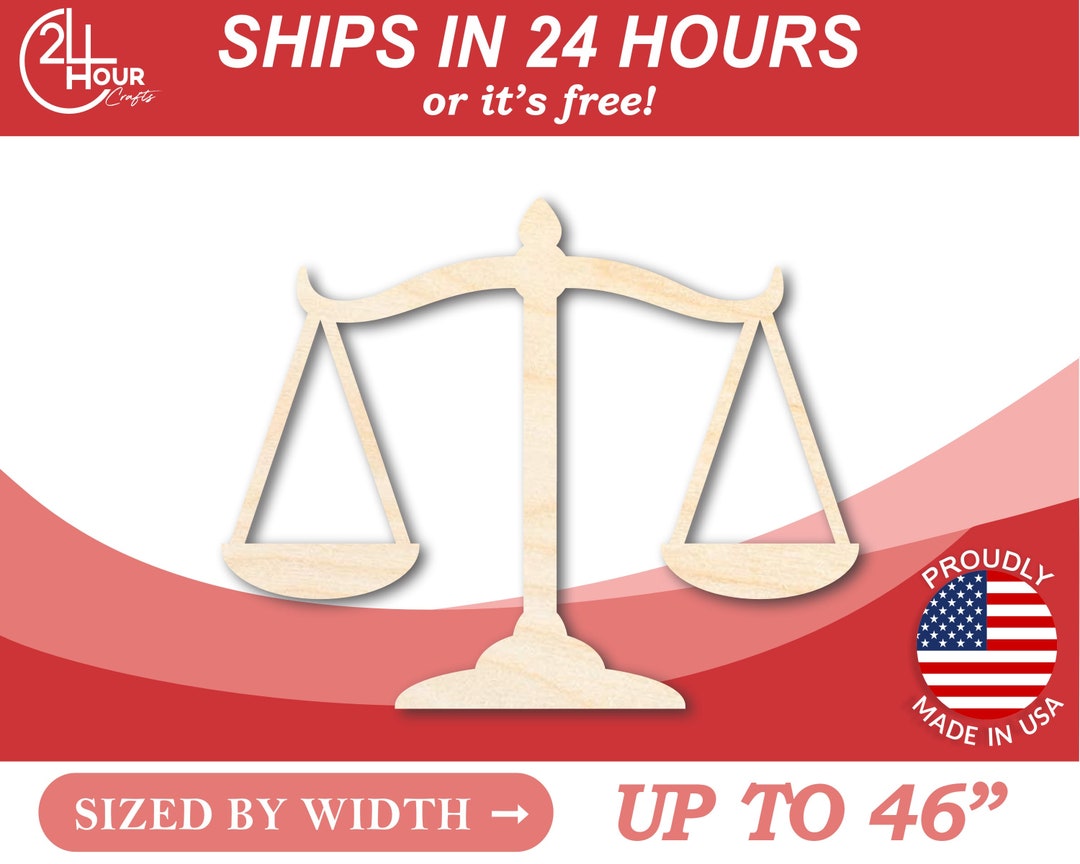 Unfinished Wooden Scales of Justice Shape - Law - Courthouse - Craft ...