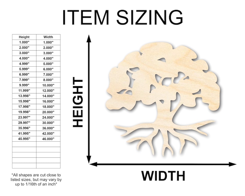 Unfinished Wooden Tree of Life Shape - Nature - Trees - Craft - From 1 ...