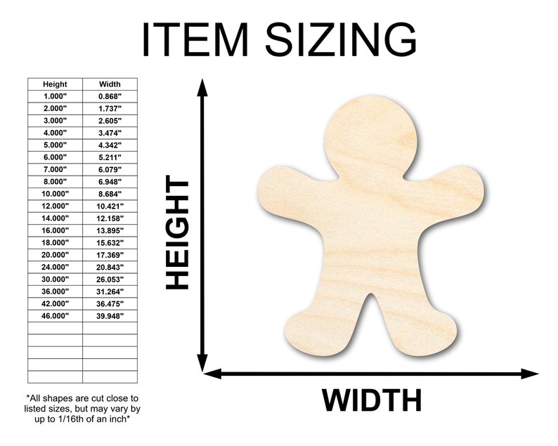 Unfinished Wooden Gingerbread Man Shape - Candy - Holiday - Craft ...