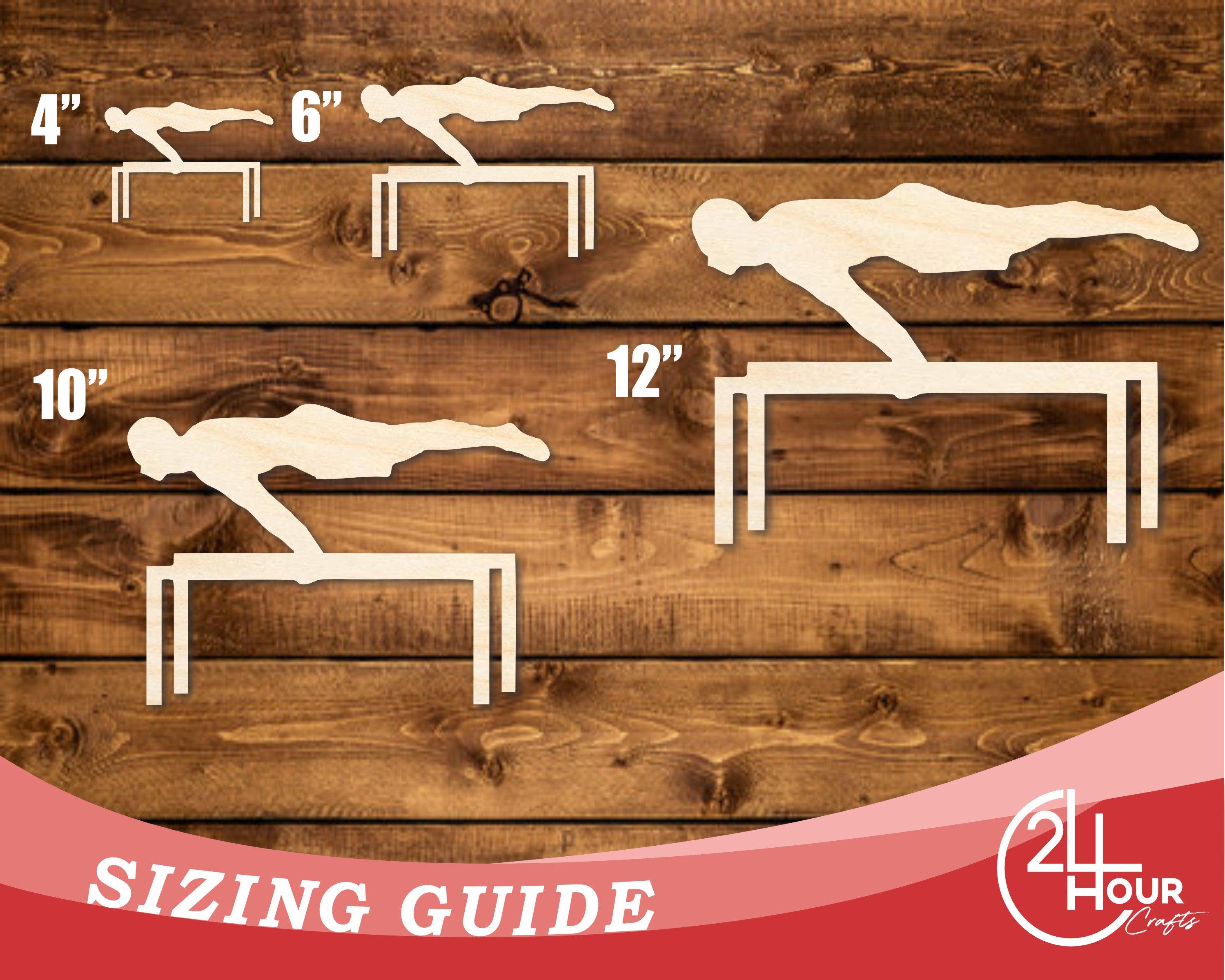 Unfinished Wood Gymnast Parallel Beam Shape | DIY Craft Cutout | up to ...