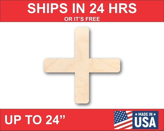 Unfinished Wooden Plus Sign Symbol Math School Craft up - Etsy