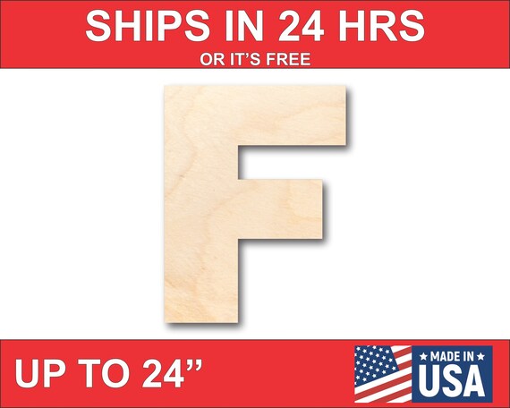 Unfinished Wooden Block Letter F Craft up to 24 DIY - Etsy