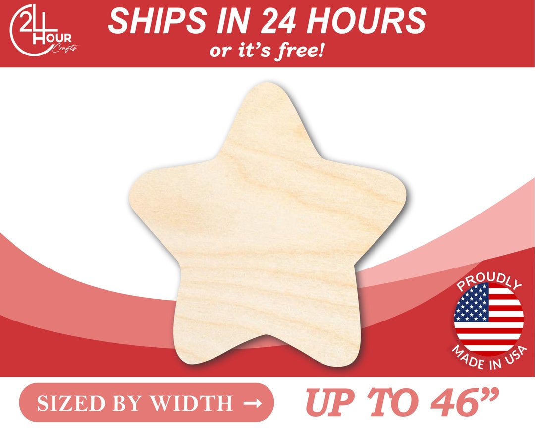 Unfinished Wood Marshmallow Star Shape - Craft - From 1" up to 46" - Etsy
