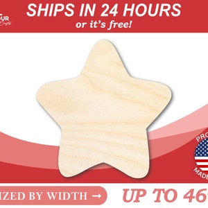 Unfinished Wood Marshmallow Star Shape - Craft - From 1" up to 46" - Etsy