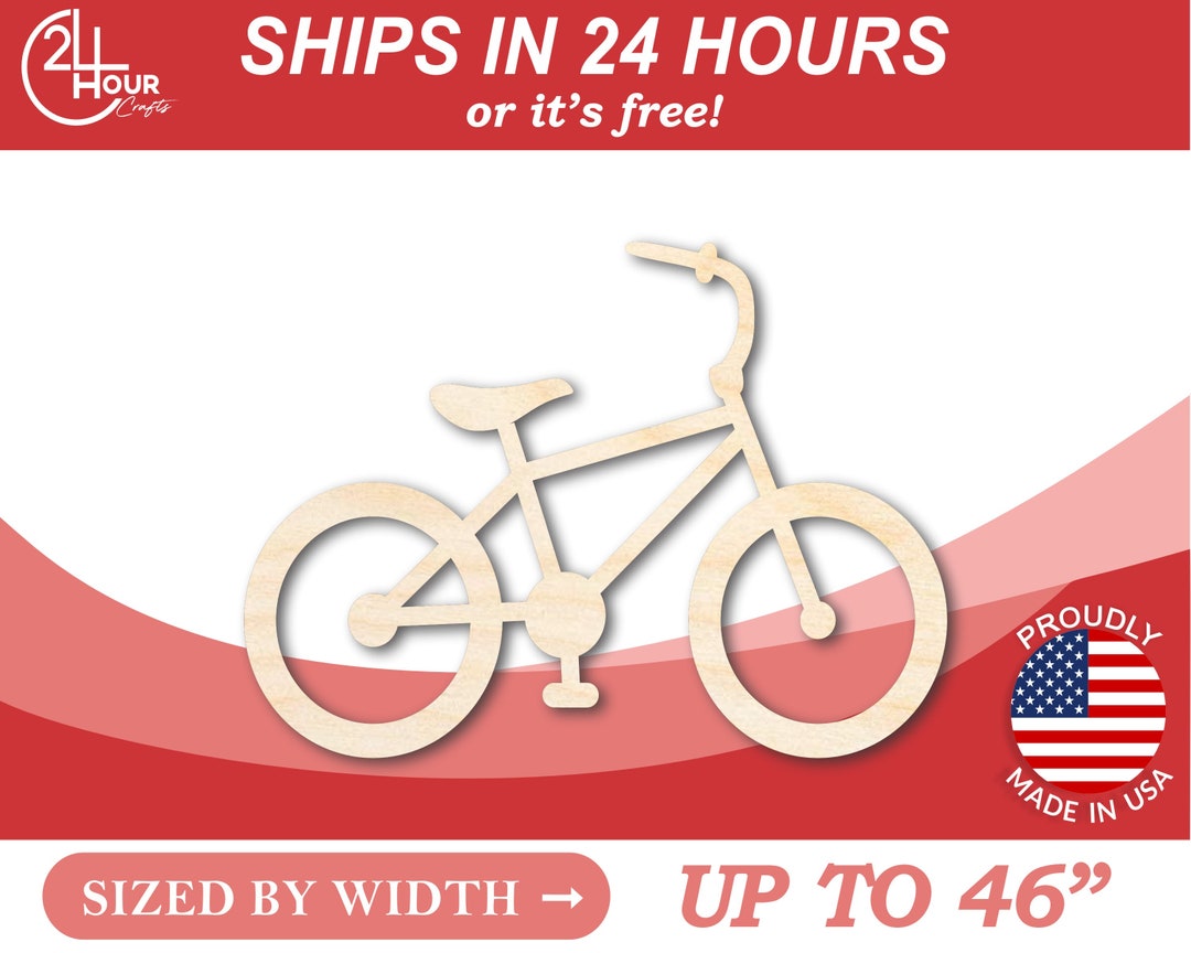 Unfinished Wooden Bicycle Bike Shape - Craft - From 1" up to 46" DIY - Etsy