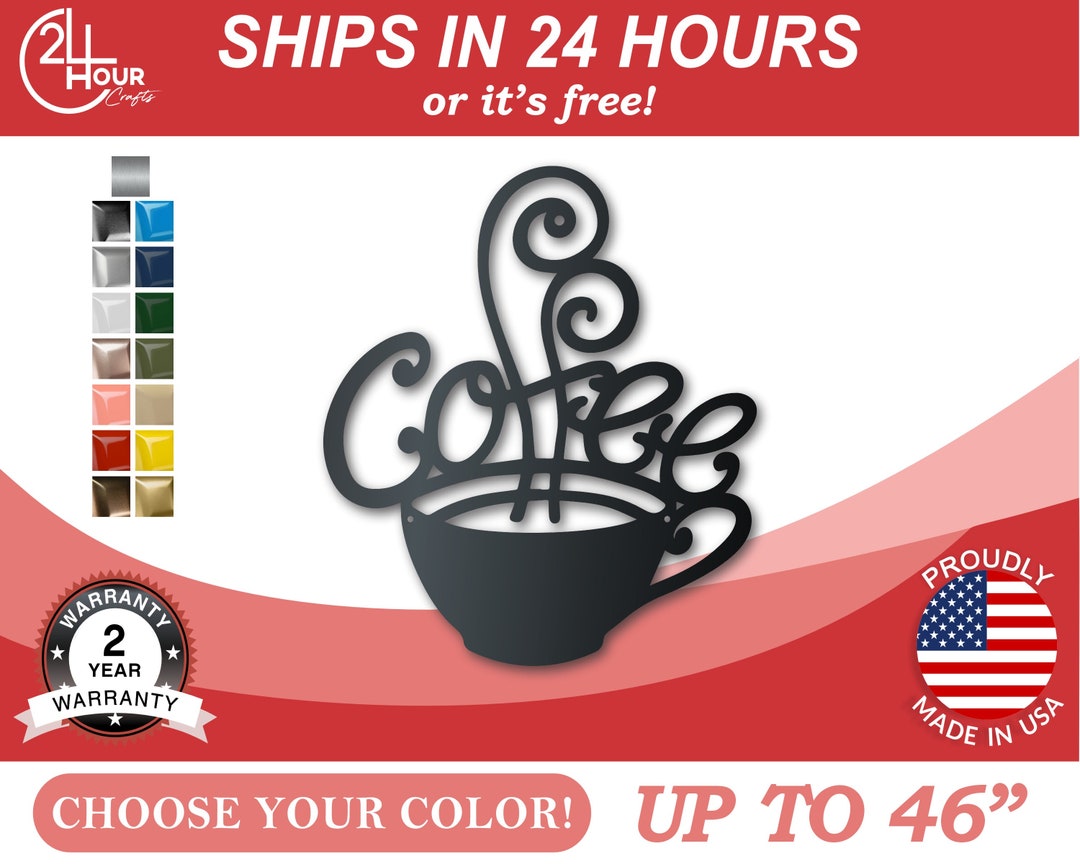 Metal Coffee Sign Wall Art - Etsy