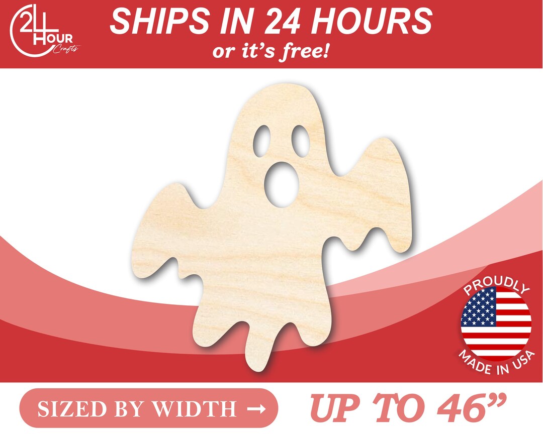 Unfinished Wooden Halloween Ghost Shape - Craft - From 1" up to 46" DIY ...